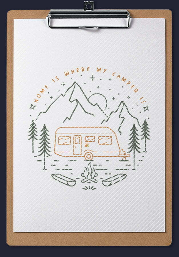 Plotterdatei Camping: Wohnwagen Camper | PLOTTERTAL