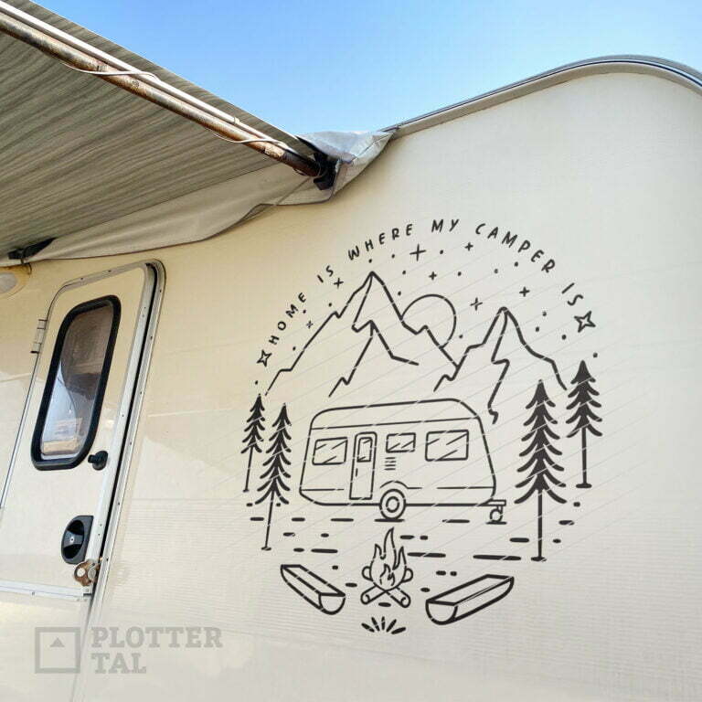 Plotterdatei Camping: Wohnwagen Camper | PLOTTERTAL