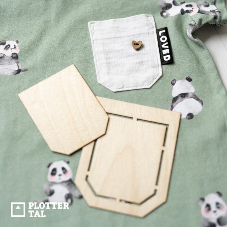 Plotterdatei Taschenschablonen für Kleinkinder | 6 Brusttaschen